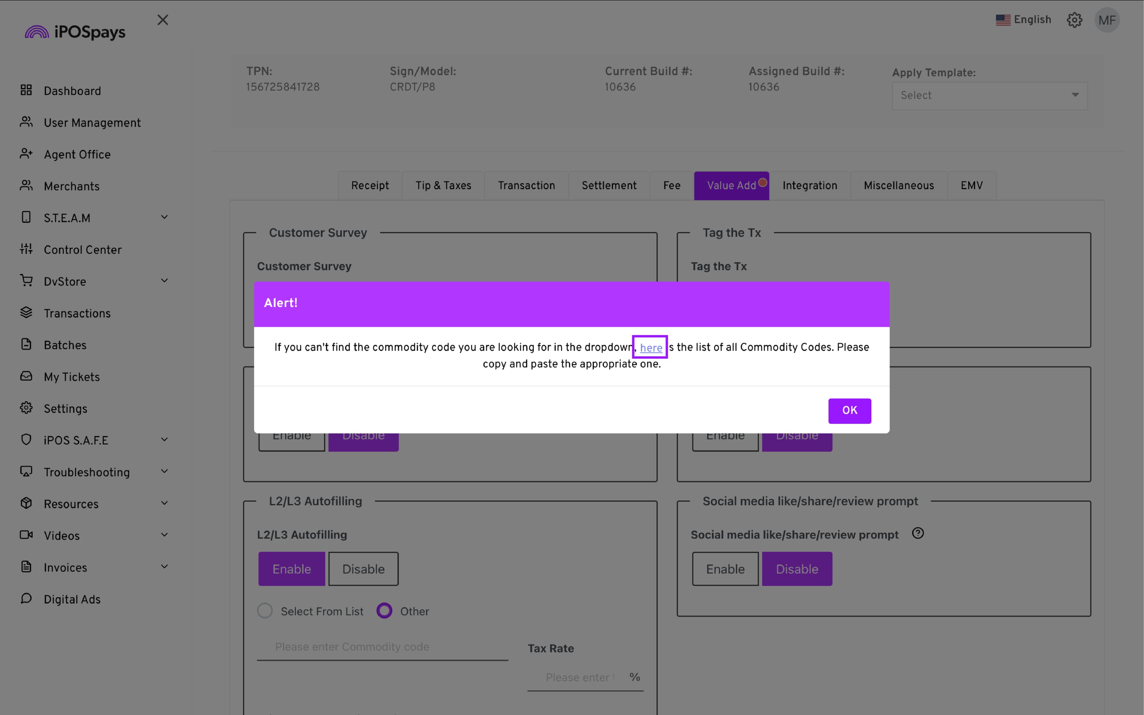 New Commodity Code Added | Release Notes iPOSpays